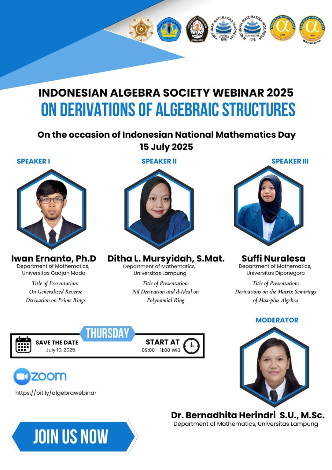 Indonesian Algebra Society Webinar 2025 – IndoMS